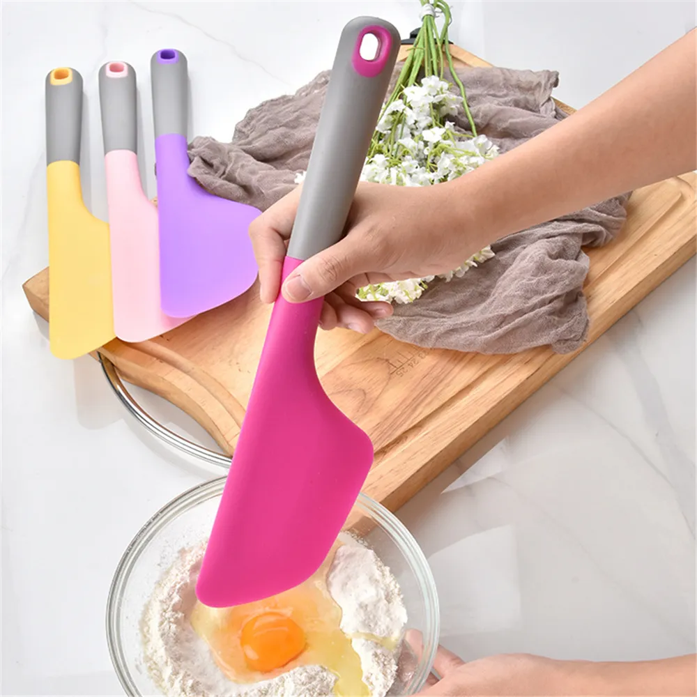 Large Silicone Spatula - Heat Resistant Non-Stick Baking Scraper, Cream ...