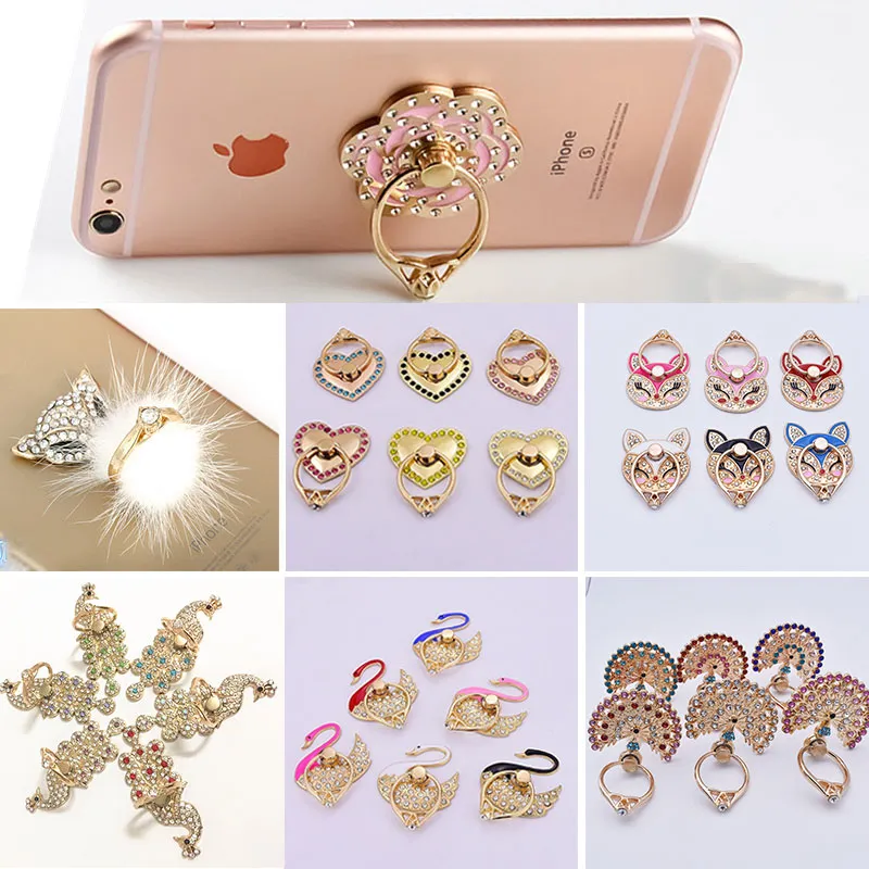 Cell Phone Holder Stand With Glitter Bling Ring Jewelry Stand, 360 ...