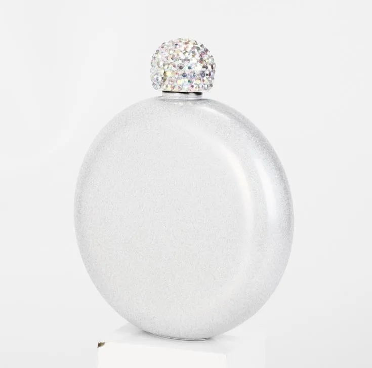 Portable Round Mini Bedazzled Hip Flask 304 Stainless Steel Wine Kettle ...