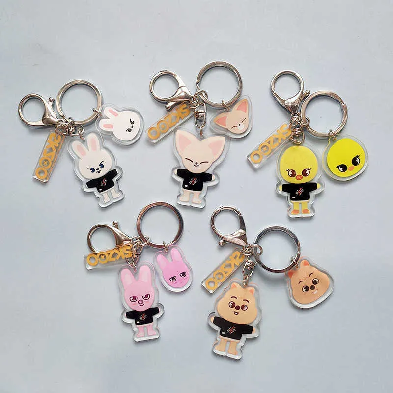Kpop Stray Kids Double-Sided Acrylic Cartoon Keychain with LED ...