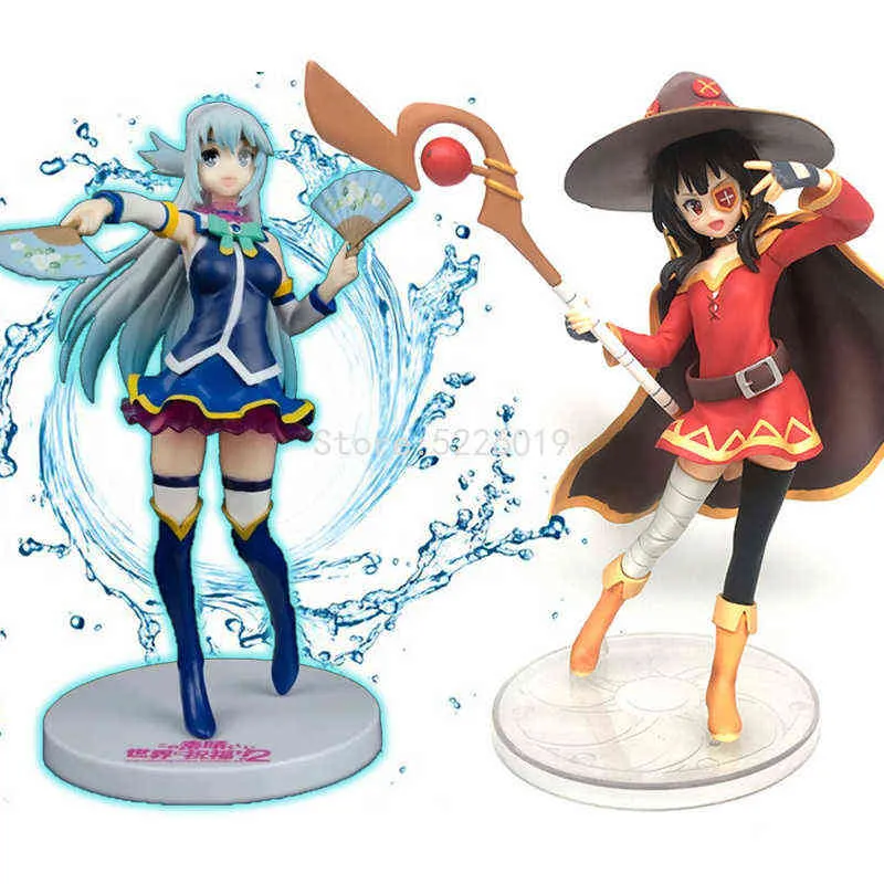 20cm Movie KonoSuba Megumin Aqua Anime Figure God's Blessing On This ...