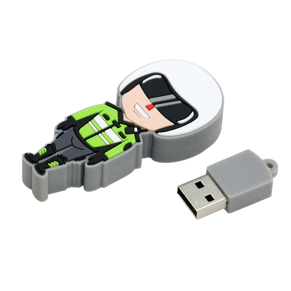Cartoon Police Silicone USB Flash Drive 128GB Capacity, USB2.0, 8GB ...
