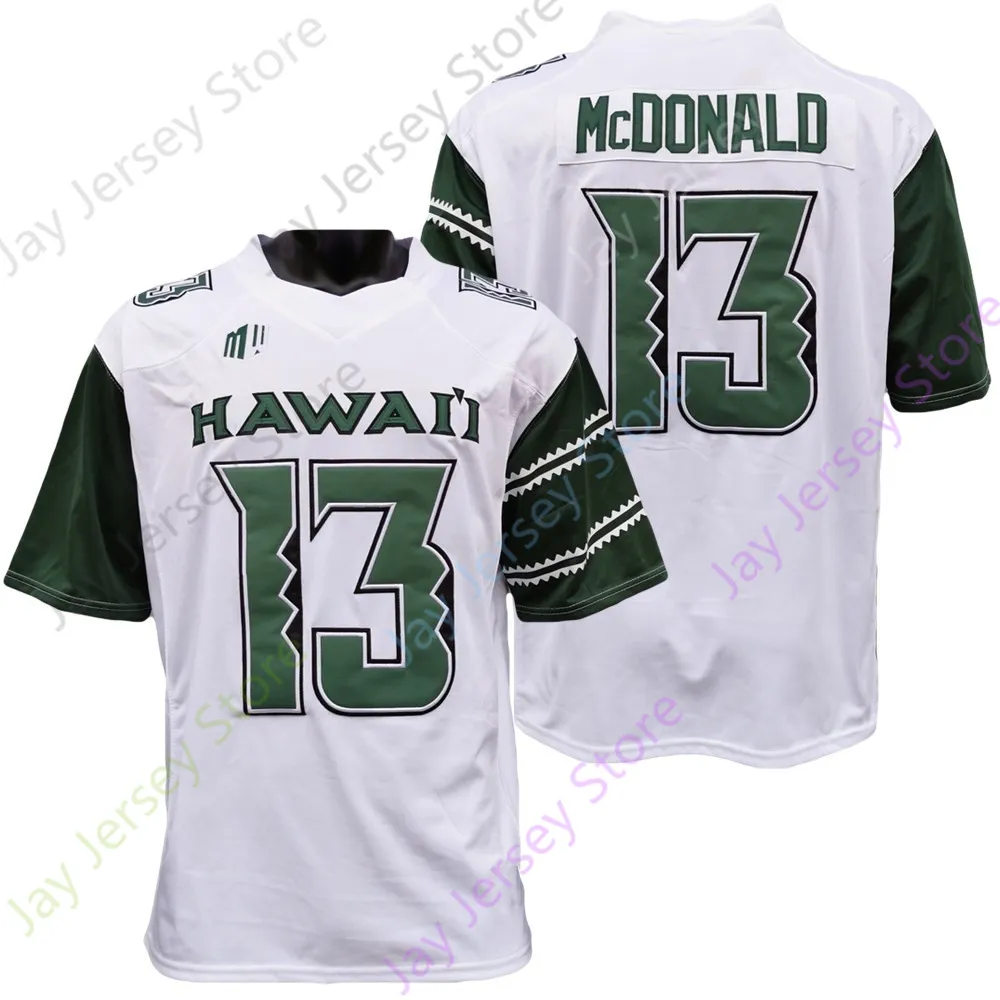 Hawaii Personalized Football Jersey NCAA College Cole McDonald Brayden ...