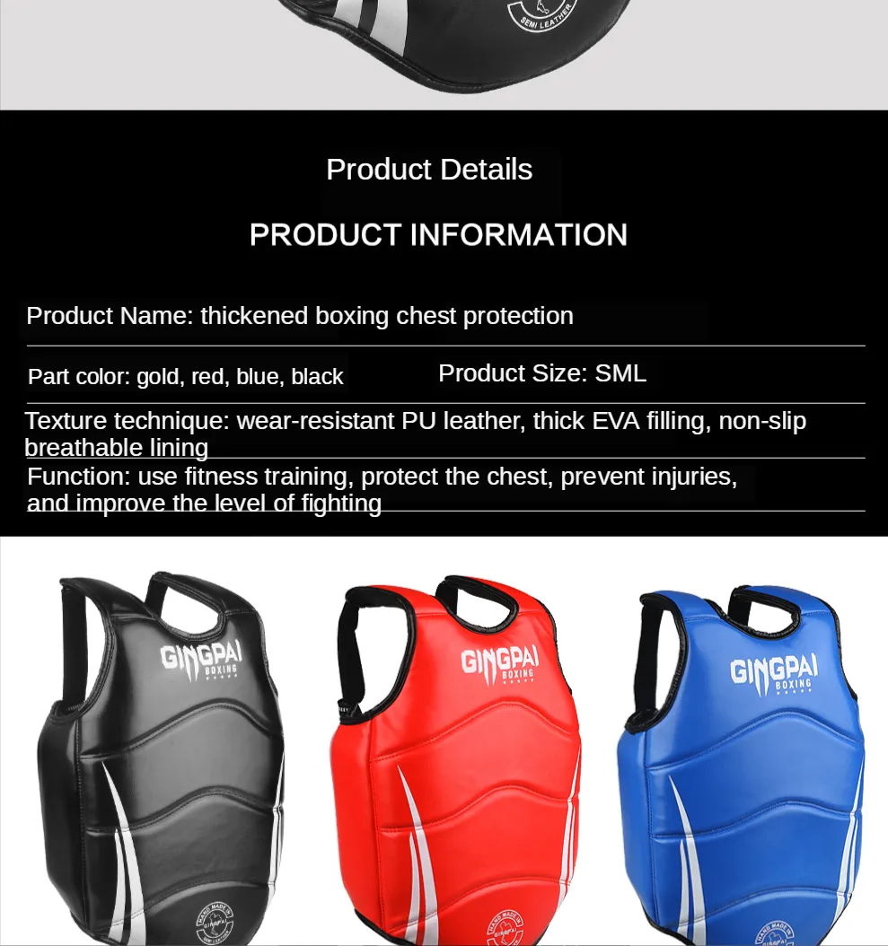 Chest Guard Boxing Kickboxing Body Vest Protector Martial Arts WTF ...