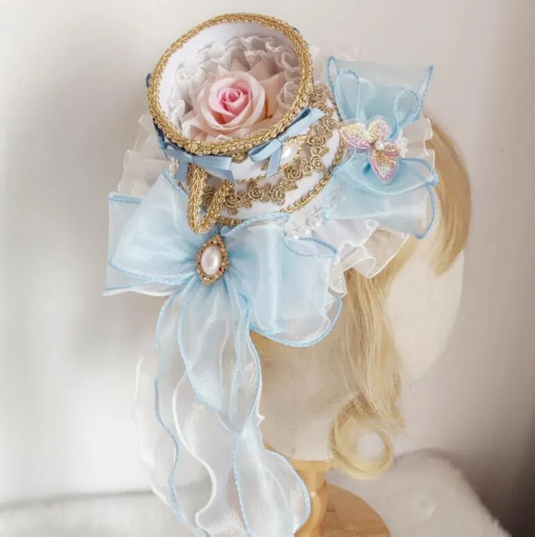Stingy Brim Hat for Girls, NONSAR Teacup Top Hat, Court Rococo Style ...