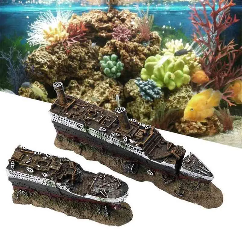 Fish Tank Aquarium Decoration Titanic Wrecked Ship... From Long10, $13. ...