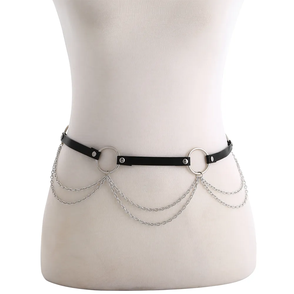 Belly Chains Jewelry Leather Harnesses For Women: Adjustable Body Chain ...