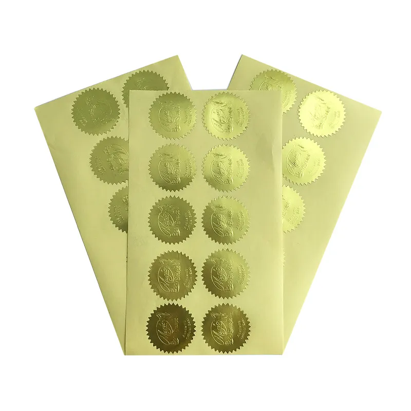 Premium Embossed Gold Foil Stickers: Custom Made Labels for Wine & More ...