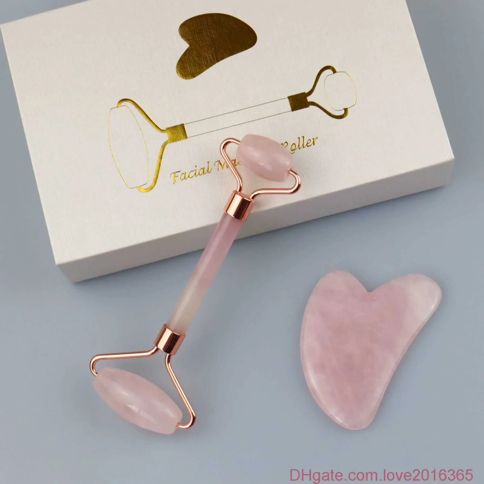 DHgate.com:Heart-shaped Pink Jade Roller & Gua Sha Set | Natural ...