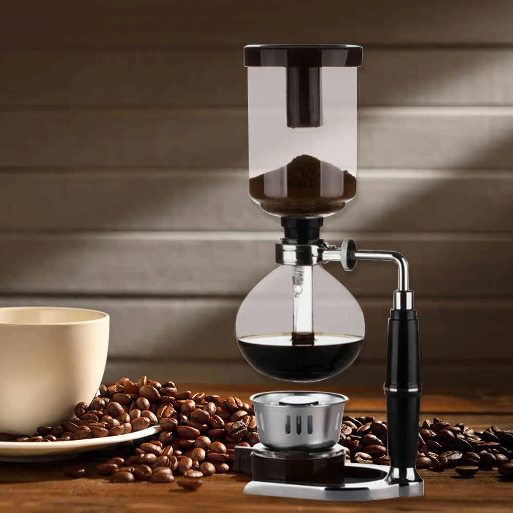 3-Cup Vacuum Coffee Maker Set - Glass Syphon Coffee Brewer, Heat ...