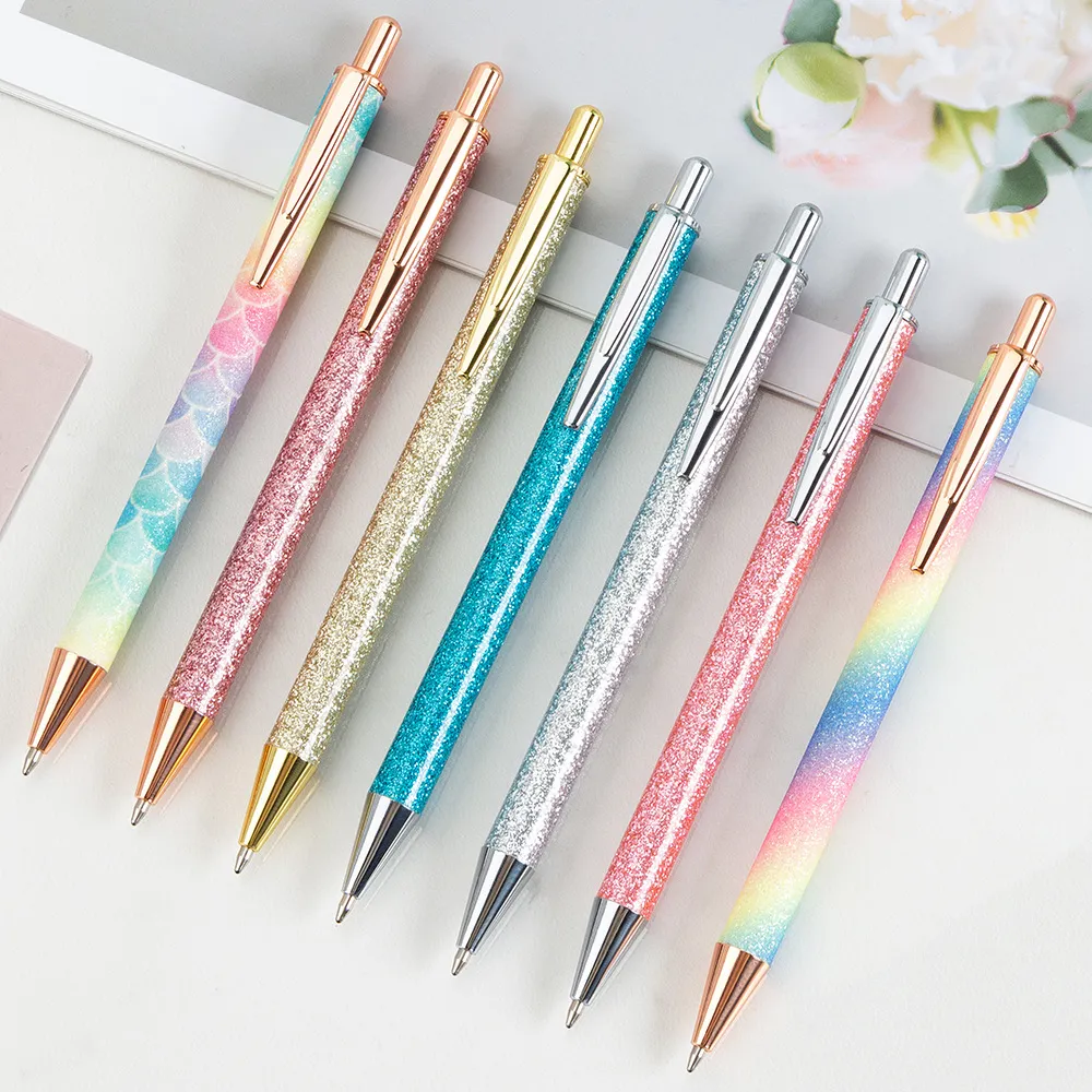 Stylos A Bille A Paillettes Retractables Point Moyen 1 Mm Encre Noire Pour Les Fournitures Scolaires Et De Bureau XBJK2106 Du 0 09 DHgate