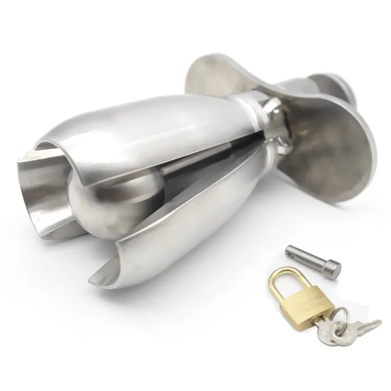 Stainless Steel Openable Stretching Anal Plug Beads With Lock Expanding