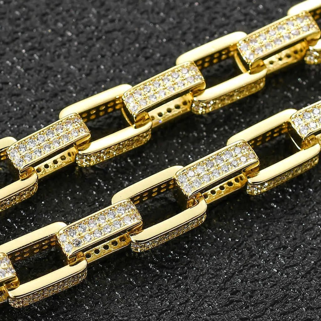 Brazalete De Cadena Cubana Para Hombres: Cobre Cuadrado Helado De 8 Mm ...