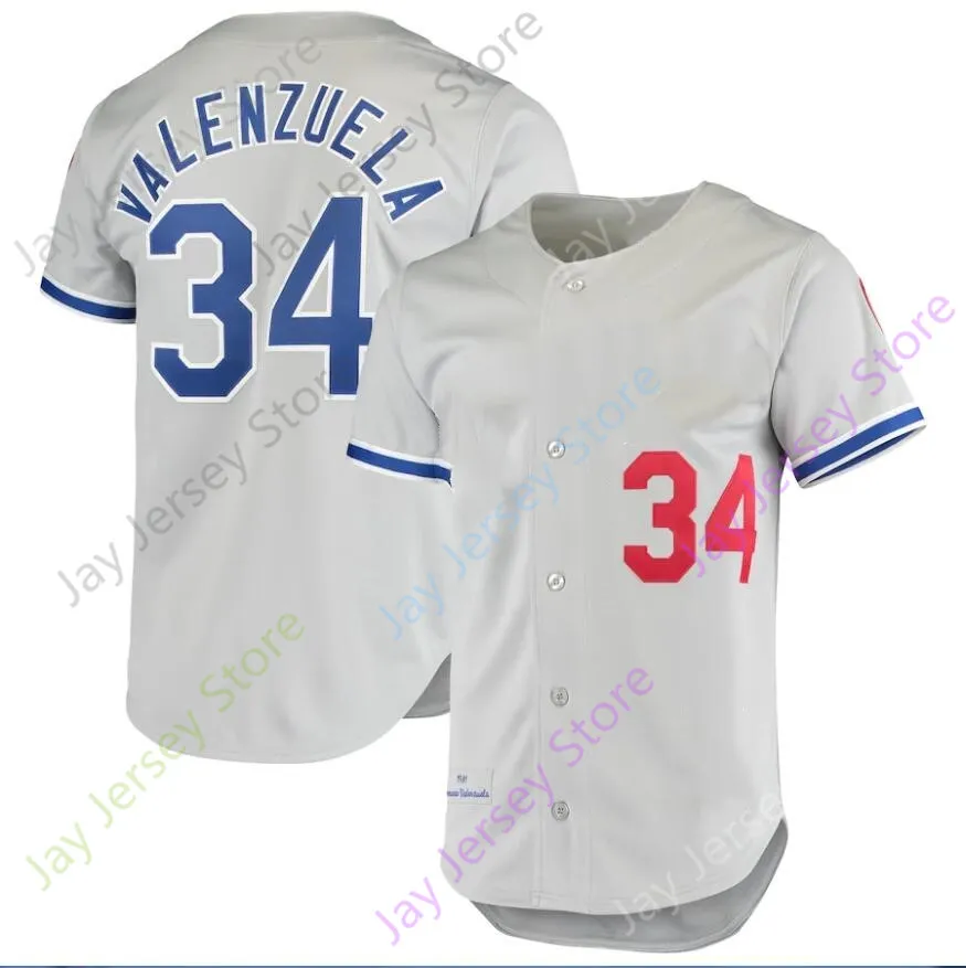Fernando Valenzuela Jersey 1981 Blue White Grey Cream WS Hall Of Fame ...
