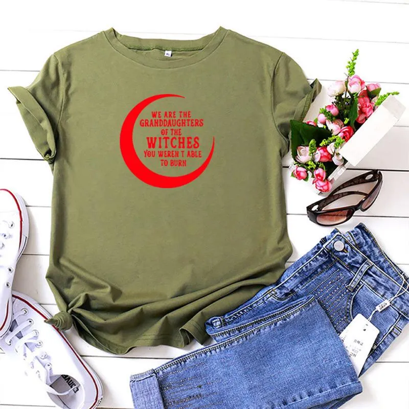 Granddaughters Of Witches Funny Shirts For Women Cotton Loose Casual ...