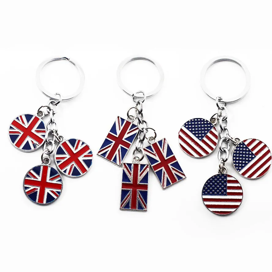 British Style Flag Keychain In Various Four Sided Shapes Perfect Gift ...
