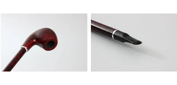 Red Resin Long Smoking Pipe | Elegant Hand Carved Wood | Tobacco Pipe ...