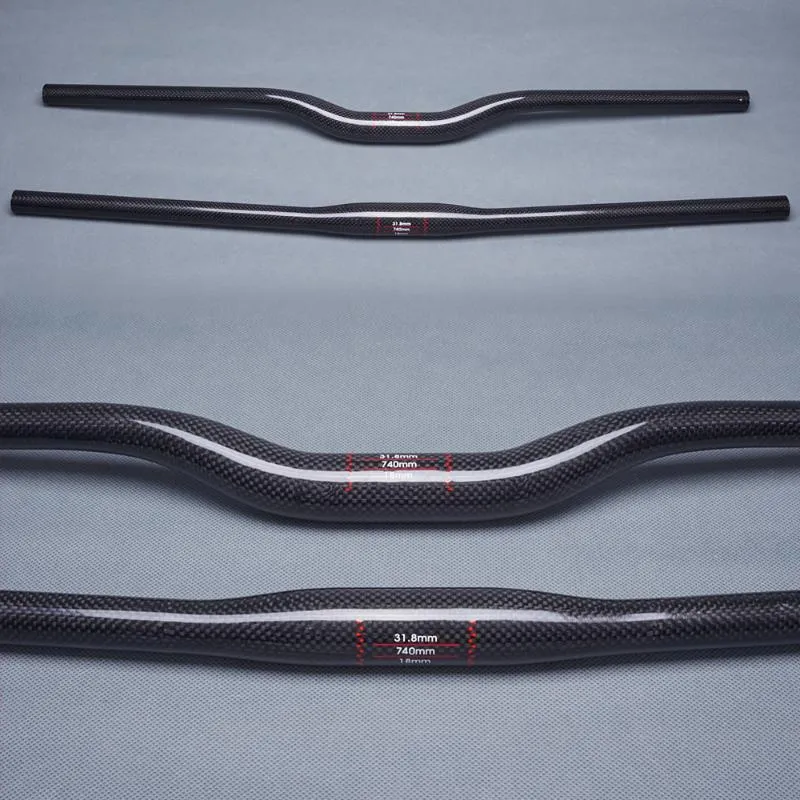 Bike Handlebars & Components: Glossy 3K Carbon Fiber MTB Handlebar for ...