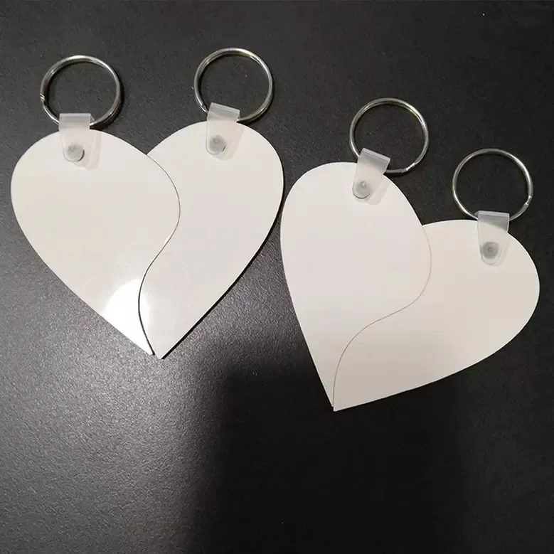 CG001 Blank MDF Keychains For Sublimation Heart & Round Shapes Heat ...