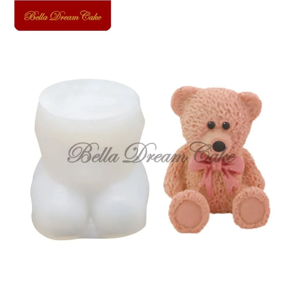 Cute 3D Bear Silicone Mold - Fondant, Cake Border & Chocolate ...