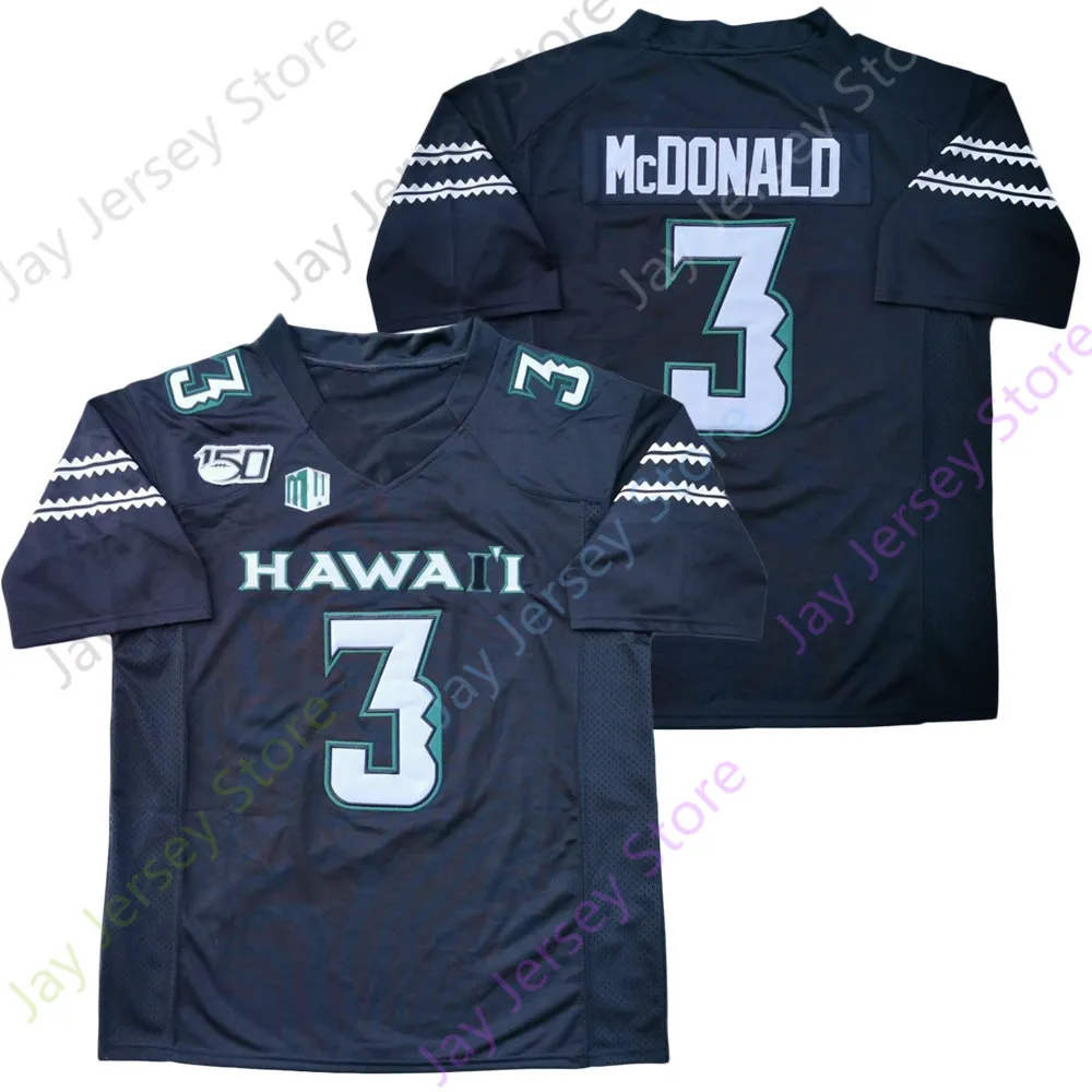 Hawaii Personalized Football Jersey NCAA College Cole McDonald Brayden ...