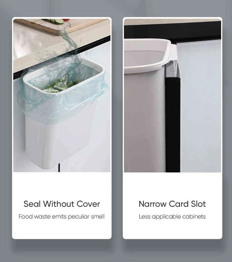 Hanging Waste Bins Wall Mounted Trash Can For Kitchen Garbage Bin With ...