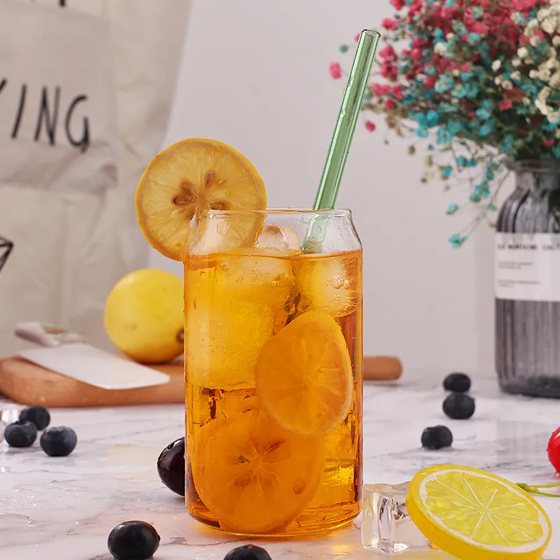 ₩2681에서 400ml 6000ml 깡통 유리 텀블러 패션 워터 우유 주스 간단한 맥주 쉐이크 디저트 컵 콜라 머그잔 Dhgate