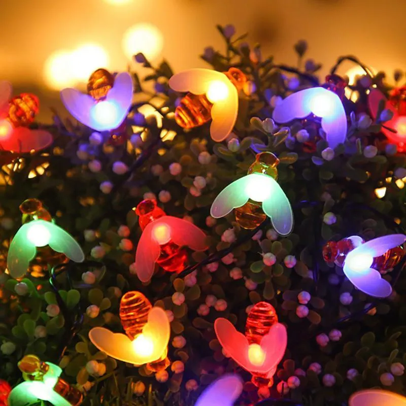 ₩31 583에서 문자열 Led 30 50 100 시뮬레이션 꿀벌 꿀벌 태양 전력 문자열 램프 요정 조명 배터리 화환 정원