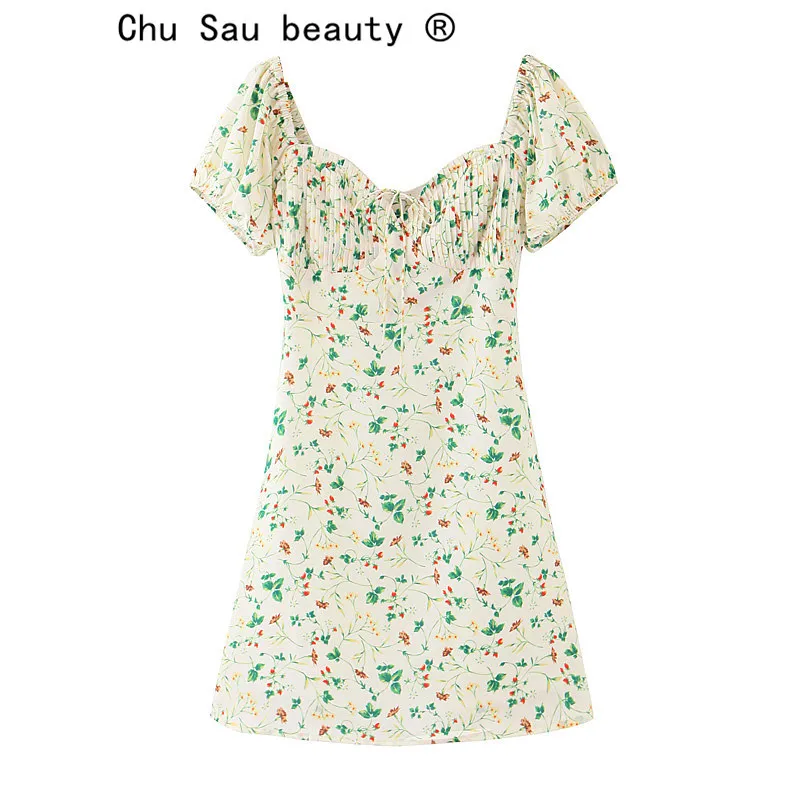 Square Collar Summer Mini Dress for Women with Stand Collar and Cap ...