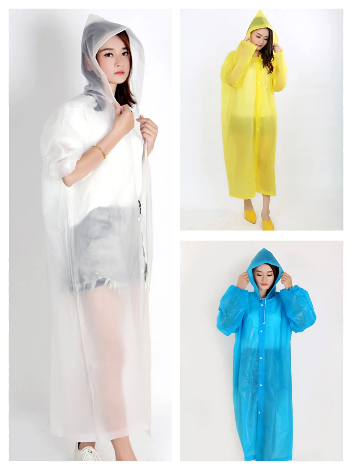 Men's & Women's Black Raincoat - Waterproof Hooded Motorcycle Rain ...