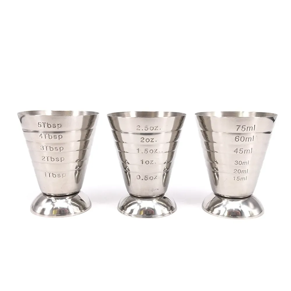Stainless Steel Measure Cup Cocktail Jigger Drink Mixer Cocktail Shaker ...