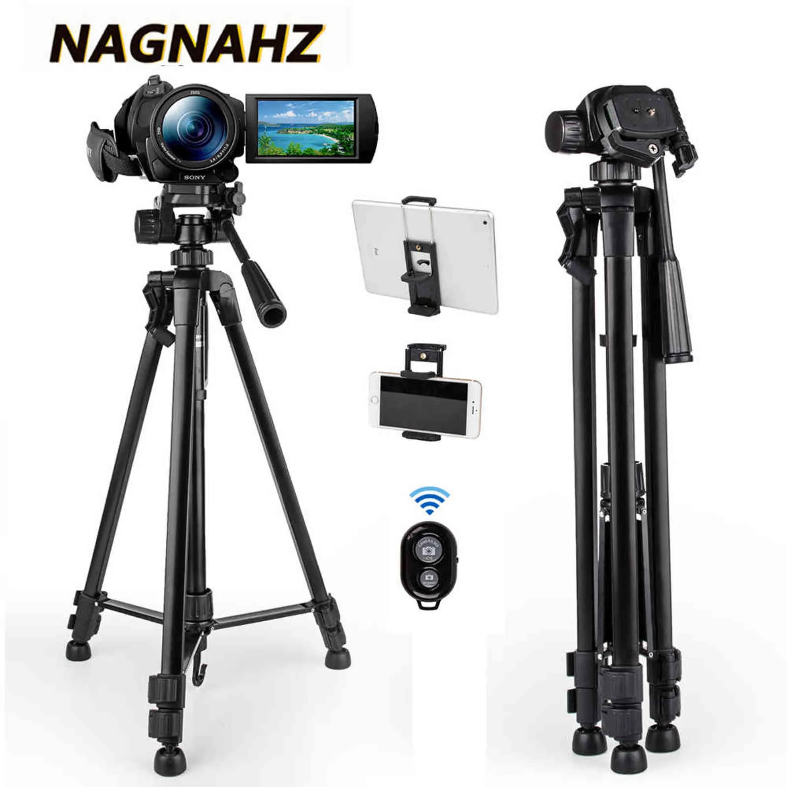 Mobile Tripod With Phone Bracket 55 Inch Portable Aluminum Tripod Stand ...
