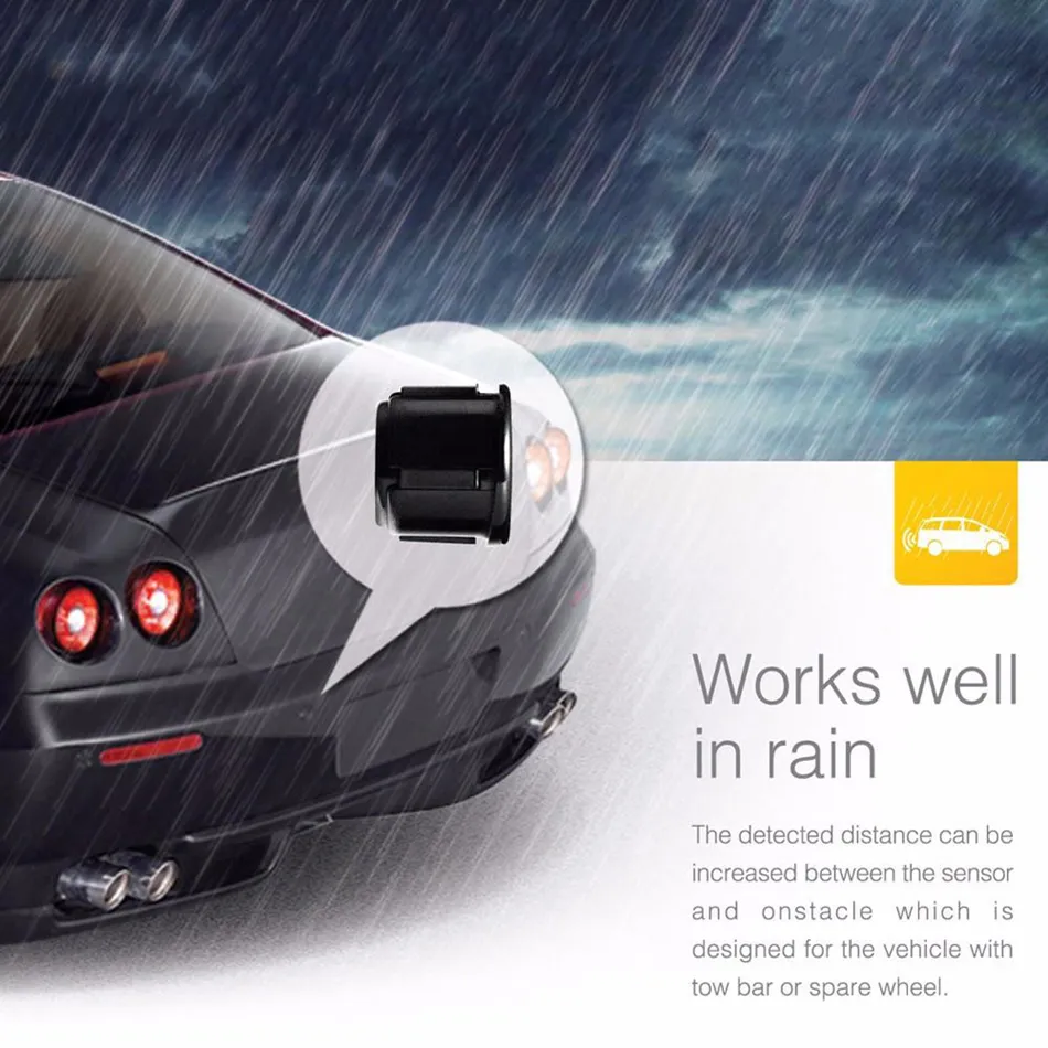 Car Reverse Backup Radar System Car Reversing Sensor Kit – 4 Sensor ...