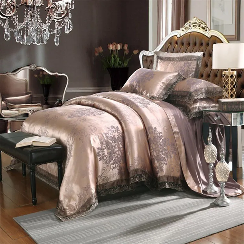 European Style Bedding: Jacquard Four Piece Duvet Cover Set With ...