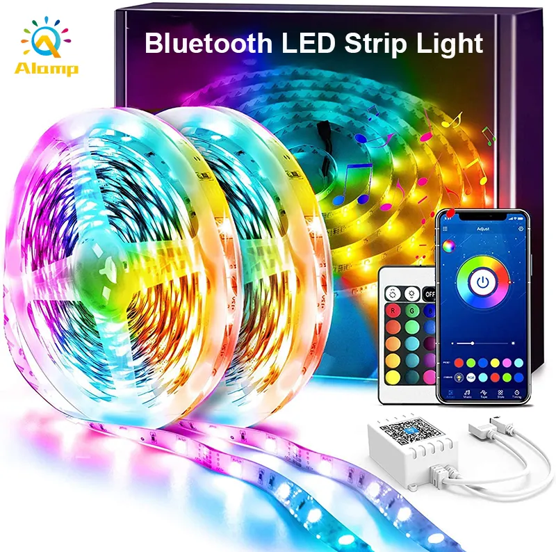 Brilliant RGB Light Strips: 50ft Bluetooth LED Strip Lights For Room ...