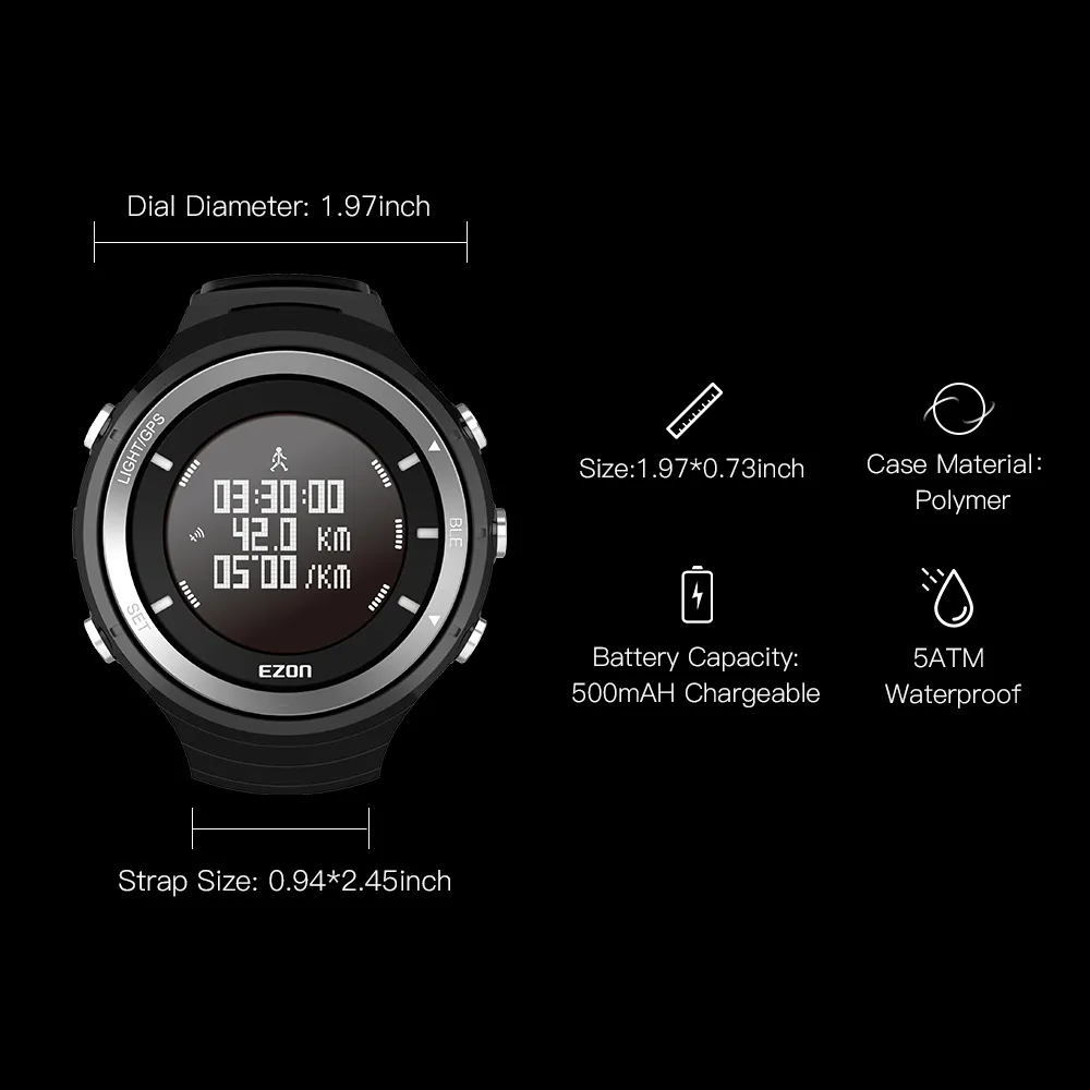 Smart Sports Marathon Running Watch Bluetooth 4.0 GPS Track Pedometer ...