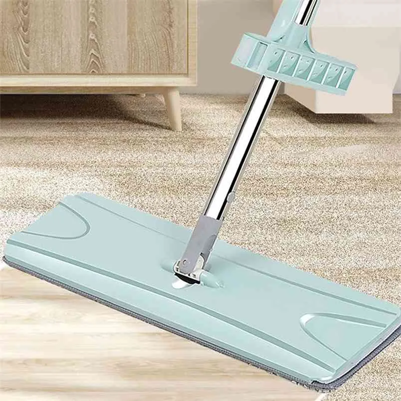 Microfiber Cloth Floor Mop Hands Free Wash Flat Swab Home House Office ...