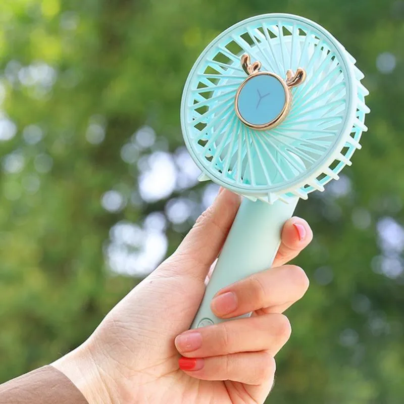 Electric portable handheld mini fan with rotary vane air supply, wood ...