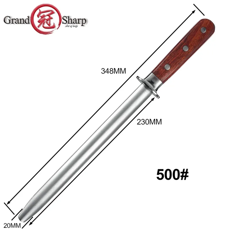 Diamond Powder Round Shank Sharpening Rod Kitchen Knife Sharpener ...