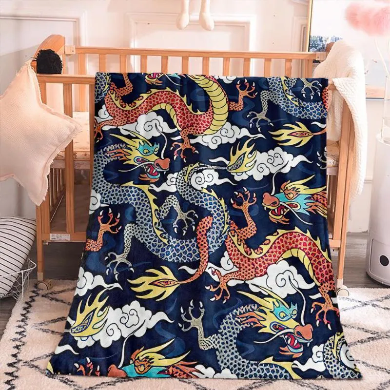 Chinese Dragon Pattern Style Blanket 3D Print Customize Luxury Sofa ...