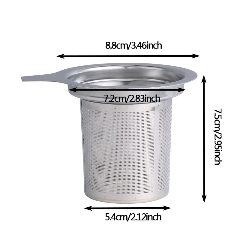 Stainless Steel Tea Strainers Silica Gel Rim Round Tea Infuser Cover ...