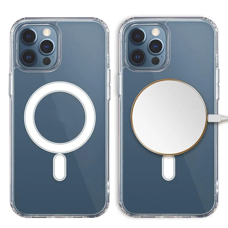 Shockproof Transparent Clear Acrylic Magnetic Phone Cover With Holder ...
