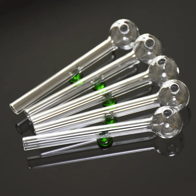 Glass Oil Burner Pipe Pyrex Pipes For Smoking Bubbler Transparent Tube With Colored Dot Oil Nail ...