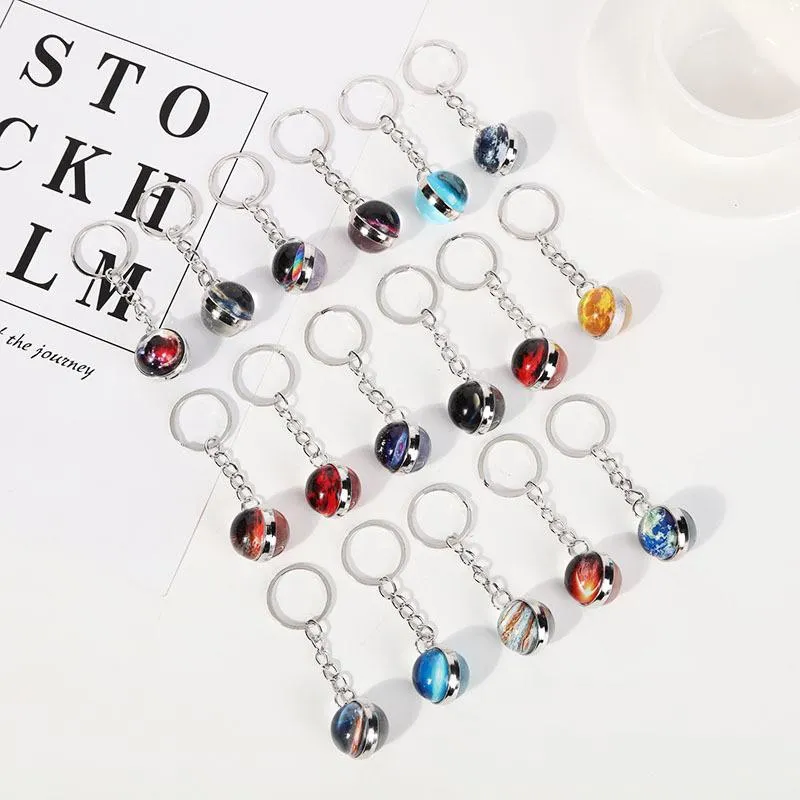 Artistic Double Sided Glass Ball Keychains In Bulk Wholesale With Solar ...