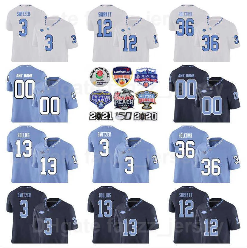 NCAA Football College 36 Cole Holcomb Jersey Men North Carolina Tar ...