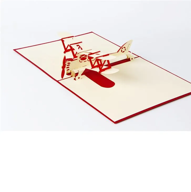 Handmade 3D Pop Up Airplane Greeting Card - Unique Plane Design ...