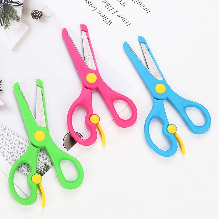 Kids Safety Scissors - Cartoon Animal Design, Spring-Loaded, Training ...