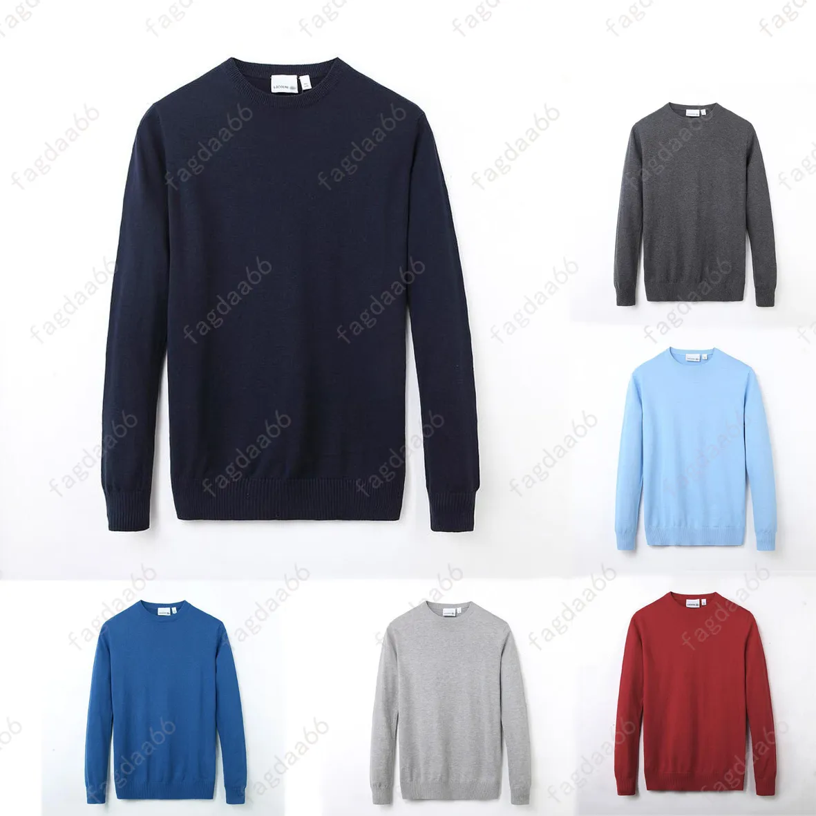 Men's Cotton O-Neck Sweater - Twisted Needle Knit, Crocodile ...