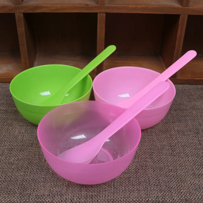 2 In 1 Plastic Beauty Mask Bowl Set With Spoon And Applicators For DIY ...