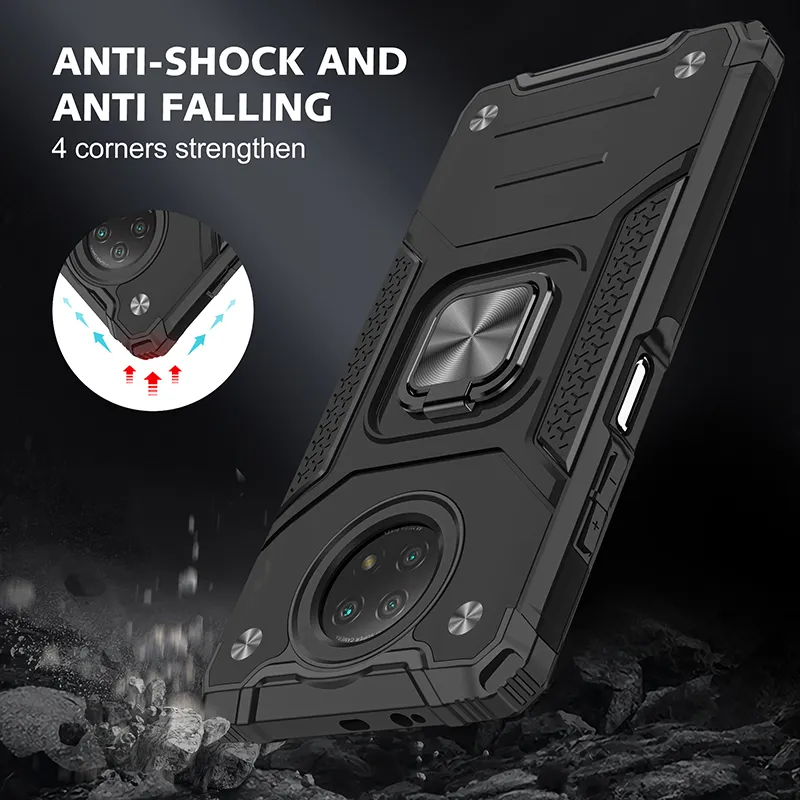 Protective Metal Roller Armor Case With Finger Stand For Xiaomi Redmi ...